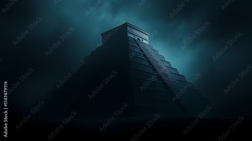 Photo & Art Print A majestic mayan pyramid stands shrouded in mist at ...