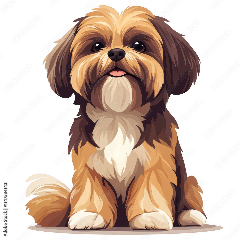Brown icon of Shih Tzu dog isolated on a transparent background ...