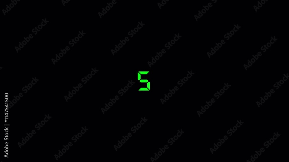 Digital countdown timer animation from ten to zero seconds countdown on ...