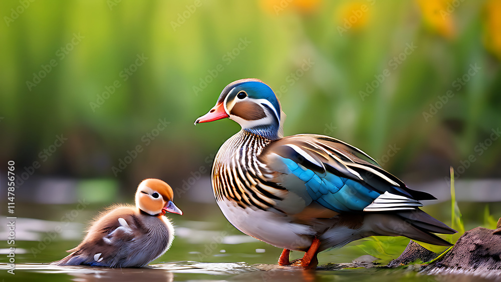 Elegant Wood Duck Logo Design Featuring Vibrant Colors and Artistic ...