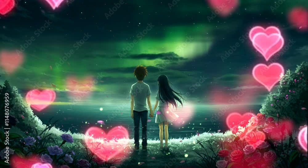 Animated Virtual Backgrounds Couple Love Beautiful Heart Landscape ...