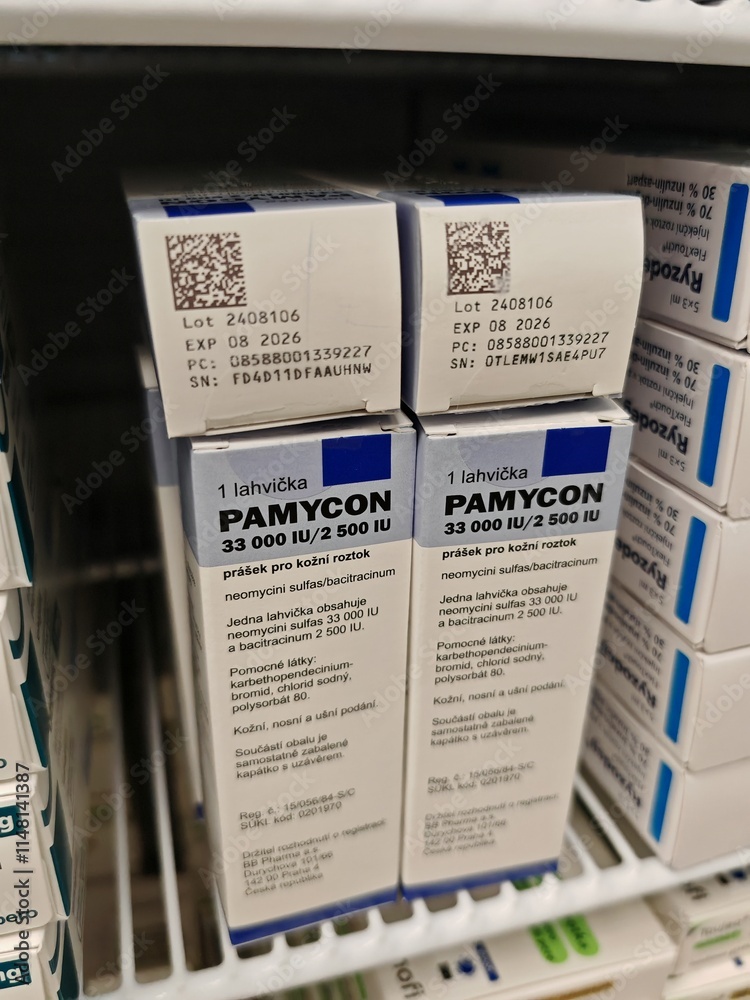 Prague, Czech Republic -December 21 2024: PAMYCON box of ointment with ...