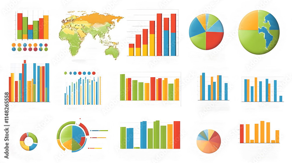 Flat vector of financial graphs highlighting areas for cost reduction ...