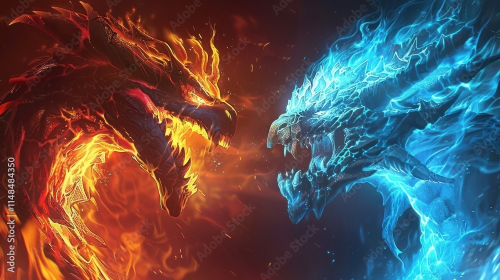 Ice and fire abstract wallpaper, a dangerous vs beautiful balance of ...