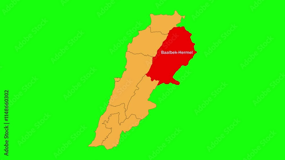 Baalbek-Hermel map animated video. The location is highlighted on the ...