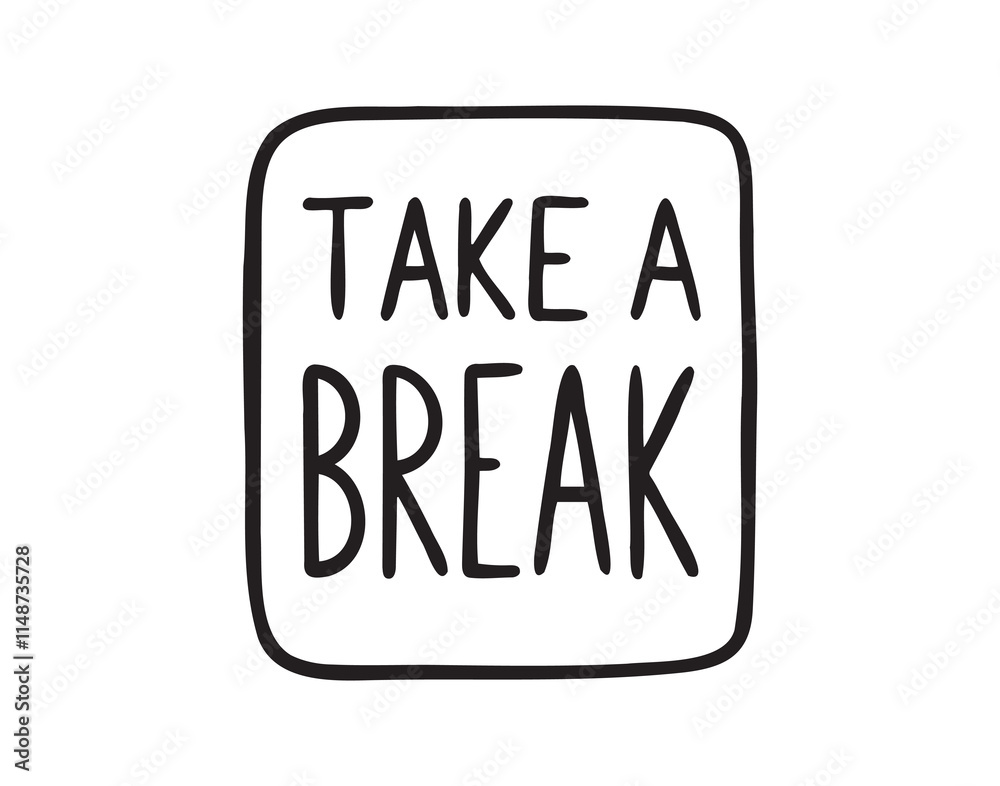 take a break card lettering. Lettering motivational doodle hand drawn ...