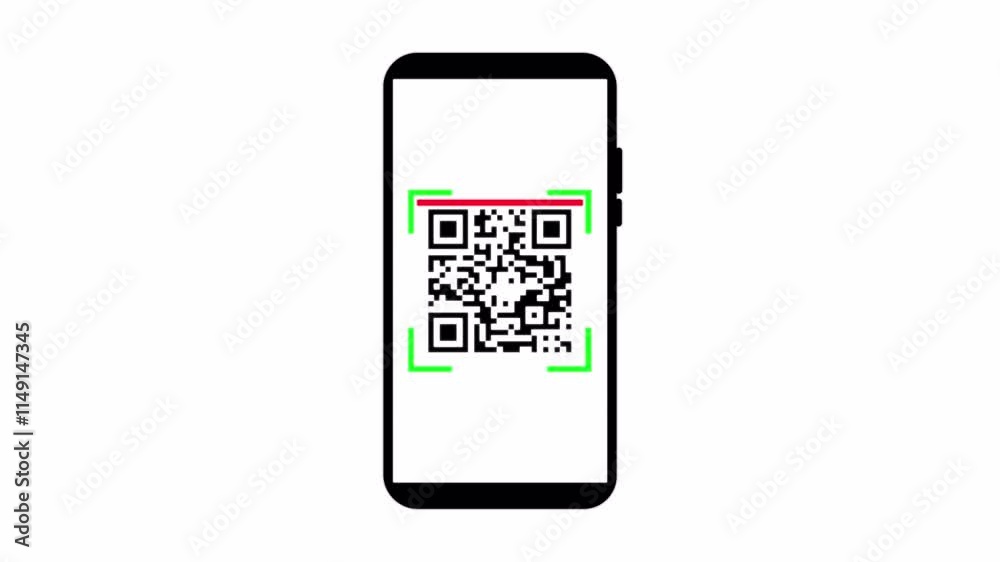Stockvideo Stylish Illustration of Mobile Phone Scanning QR Code with ...