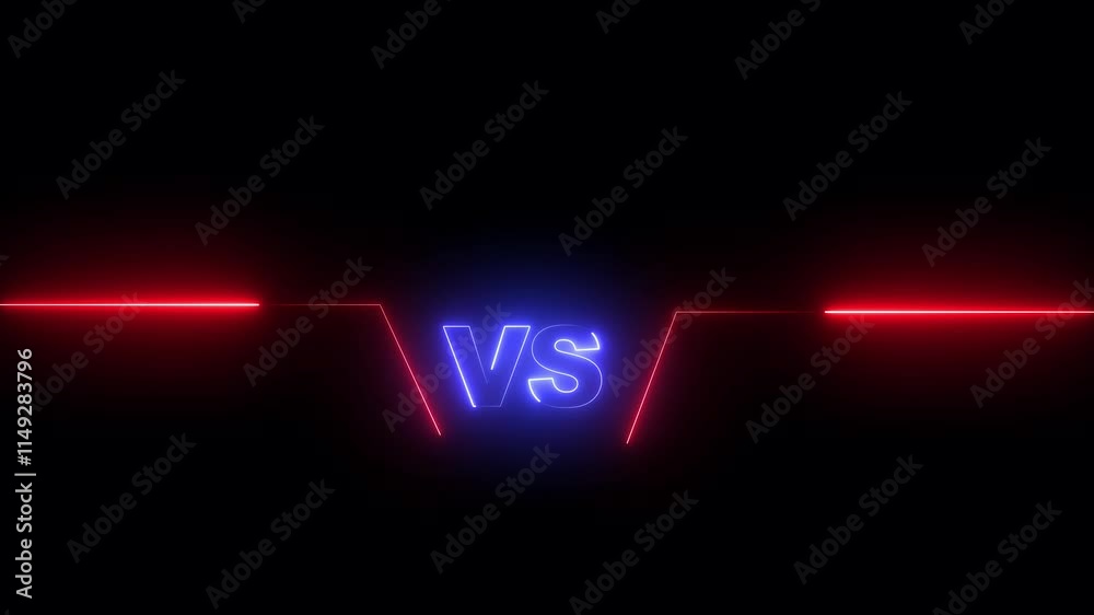 VS versus bars icons red and blue color neon animated versus vs bars ...