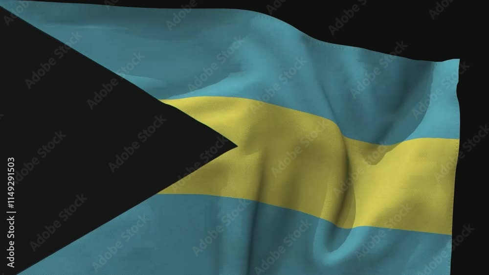 The Black Triangle and Aquamarine Stripes: The Flag of the Bahamas with ...