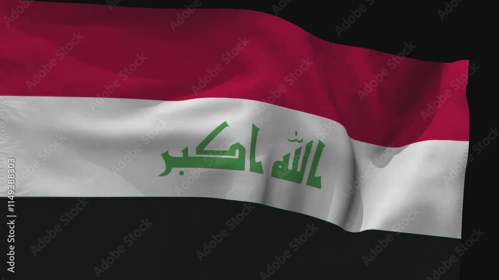 The Red, White, and Black Horizontal Tricolor with Green Arabic Script ...