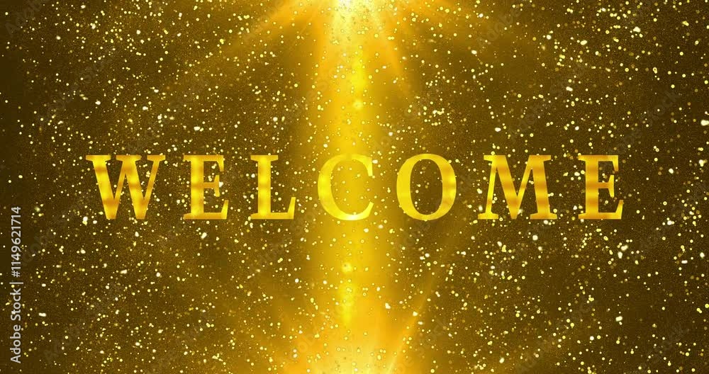 Gold Welcome text animation on a bokeh background in 4K. Welcome ...