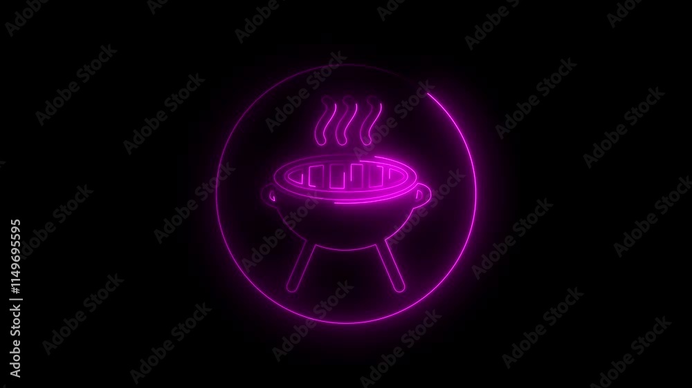 Neon boiling pot neon sign, modern glowing banner design,Coffee shop ...