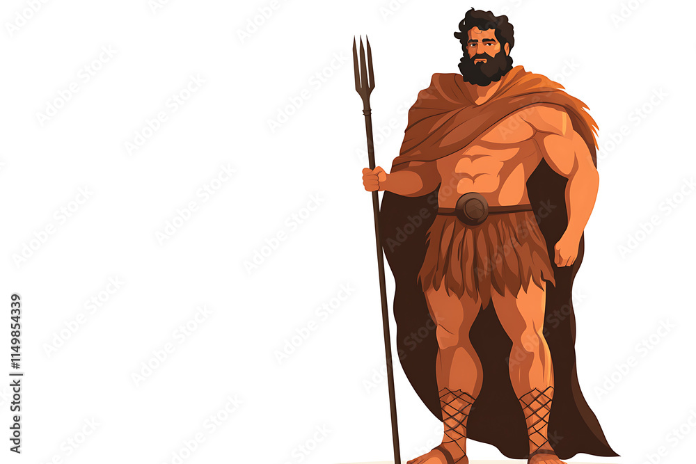Hercules, the legendary son of Zeus, depicted with his iconic lion skin ...