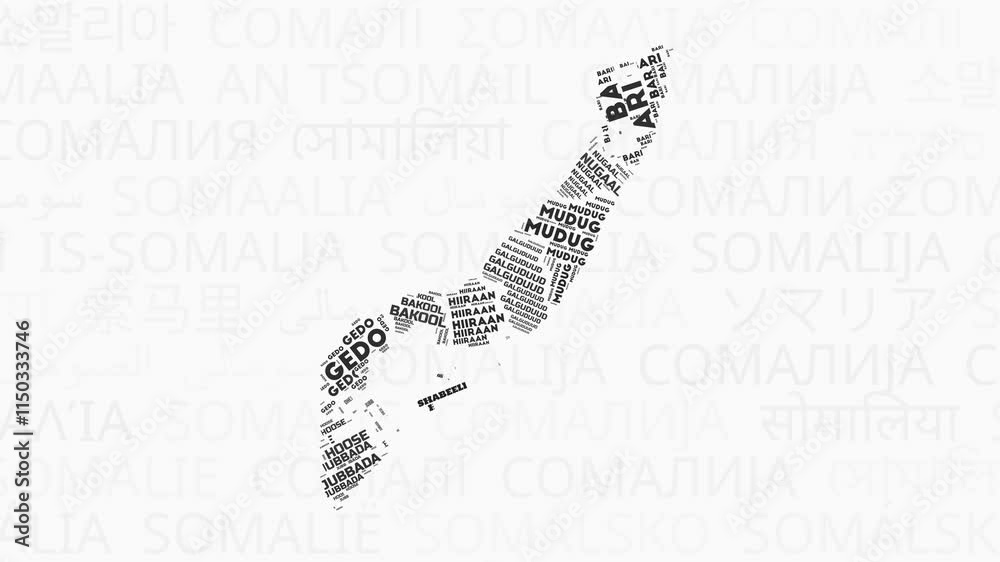 Somalia intro animation. Country with regions illustration video ...