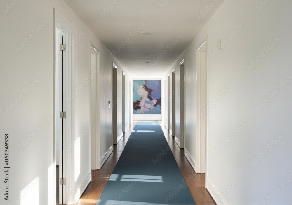 A spacious hallway with a custom runner in Pantone 2025 Colour of the ...