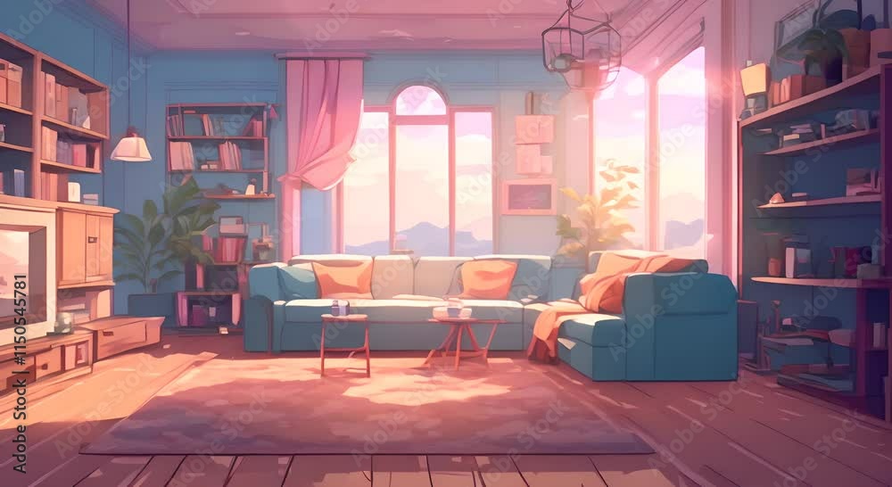 Starting Soon screen overlay loop animated virtual backgrounds cozy lo ...