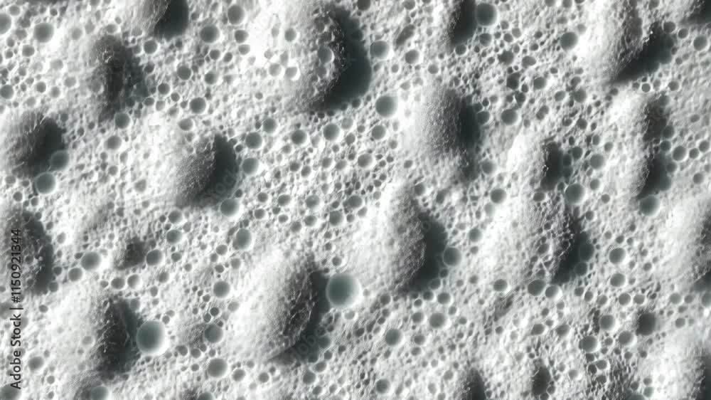 Foam texture displayed up close showing various bubble sizes and ...