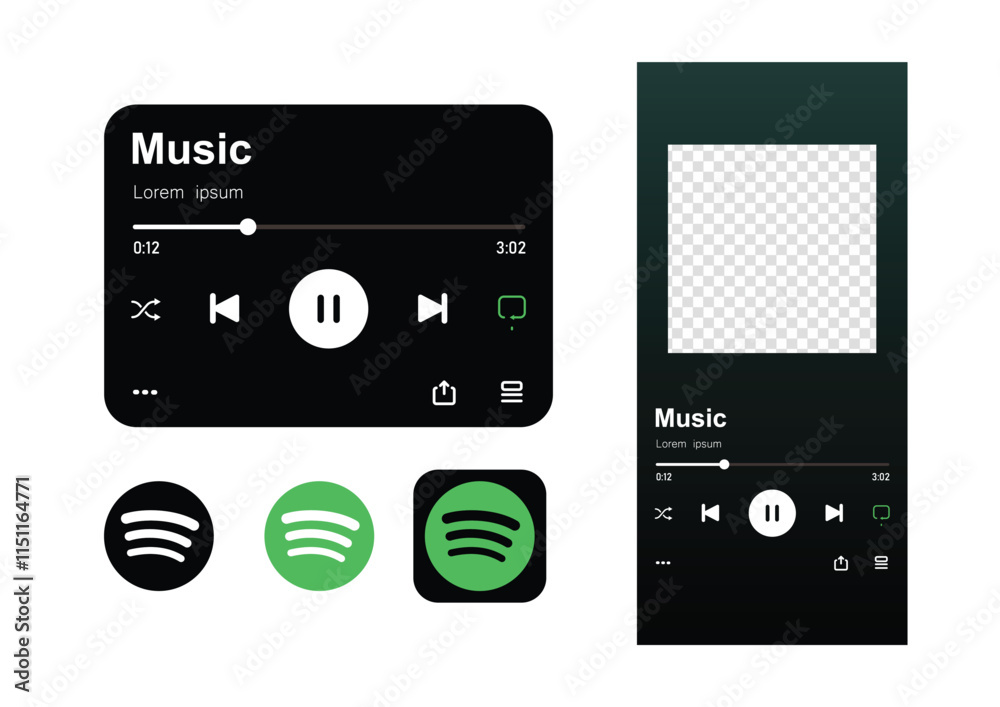 Spotify music streaming service. Music Display Theme: Music Platform ...