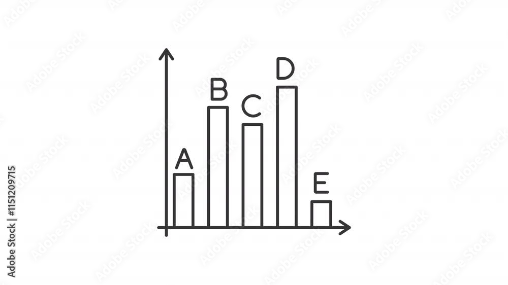 Survey metrics line animation. Statistical graph animated icon. Raising ...