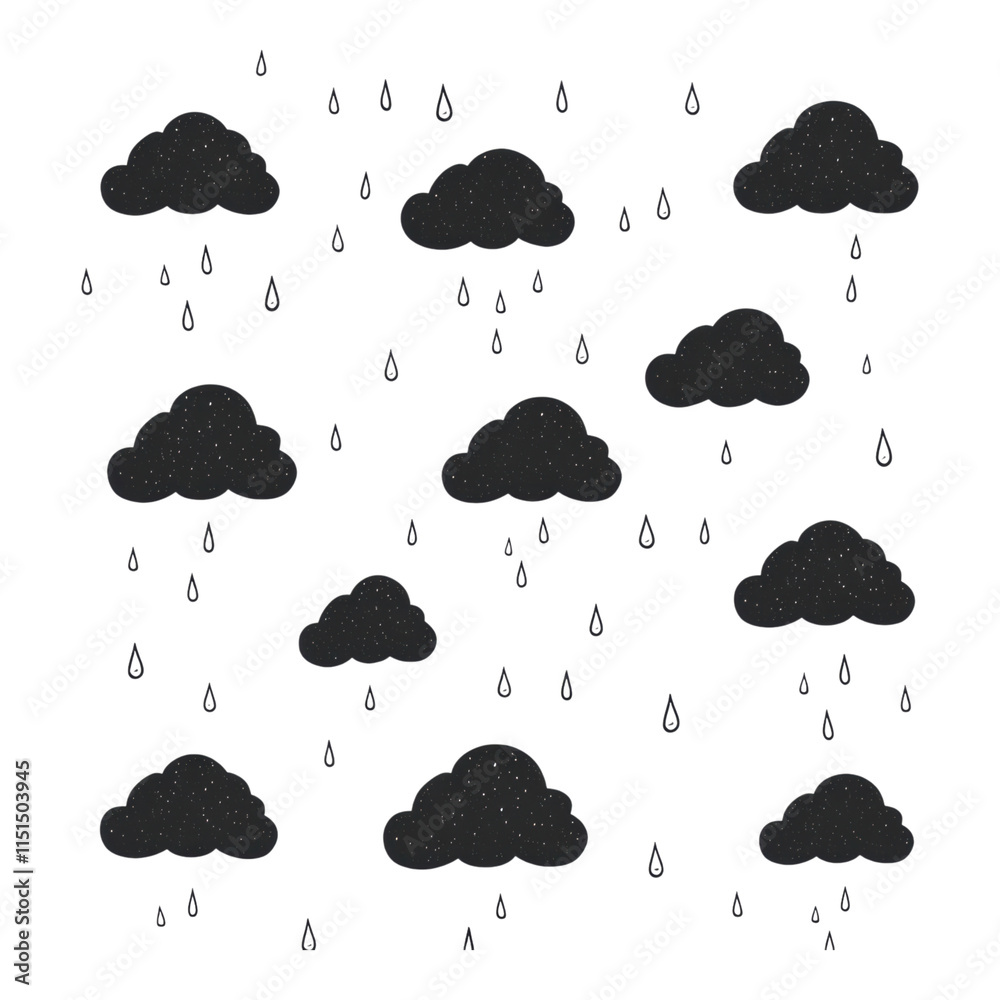 Poster Raindrop Pattern on Transparent Background, a graceful design of ...