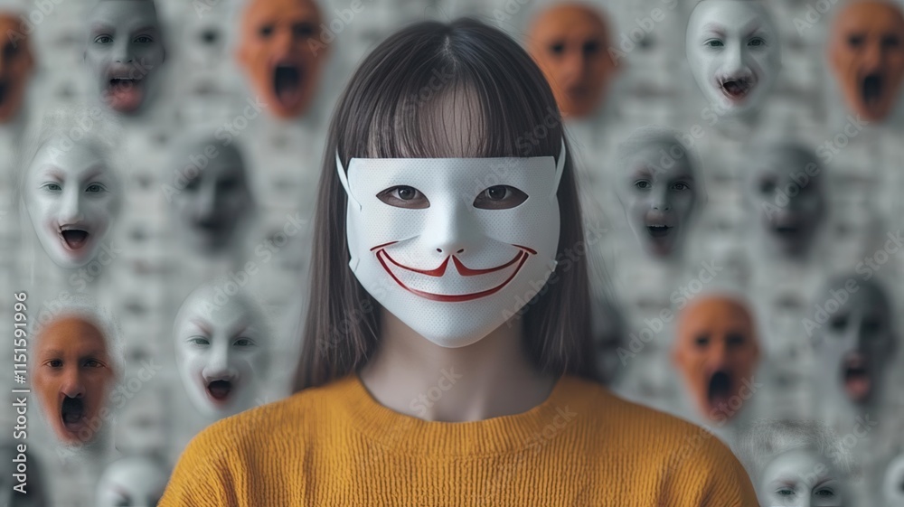 Poster Smiling Depression Disease, represents of a Emotional Behavior ...