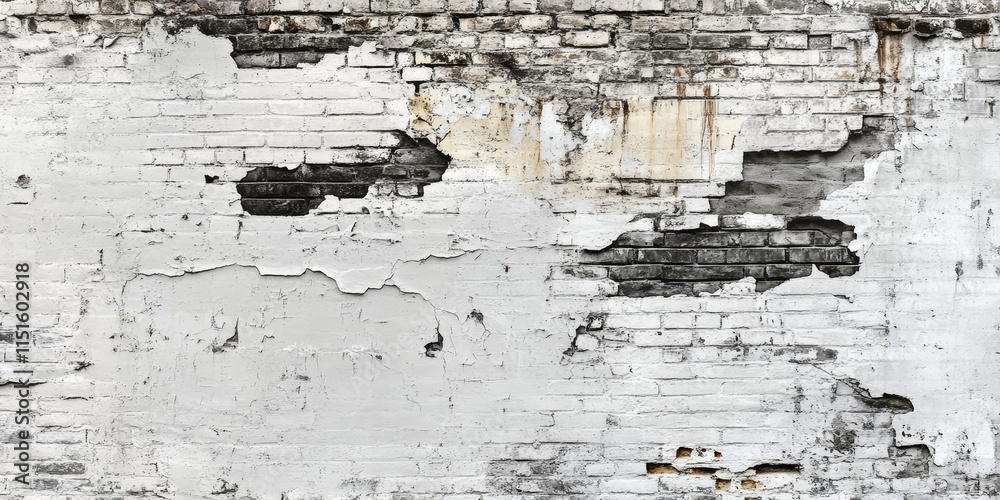 Foto de Grunge white brick wall featuring an intriguing encryption ...