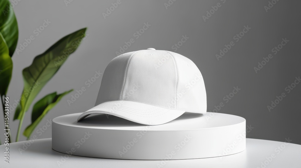 Clean white cap mockup showcasing stylish design with simple and ...