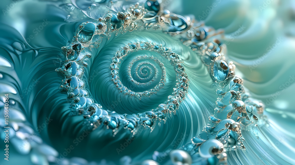 Icy teal spiral with shimmering particles and stunning visual effects ...