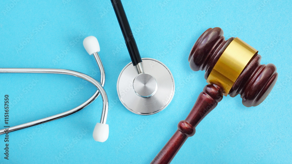 Medical Law and Ethics are shown with stethoscope and gavel. Healthcare ...