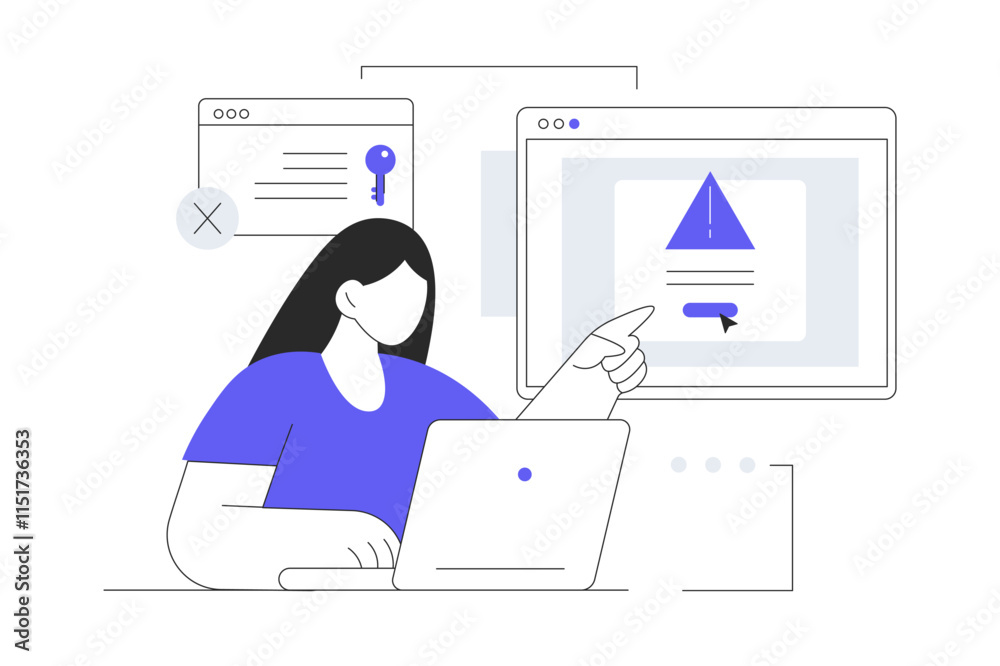 License expired. Getting warning sign on computer screen professional ...