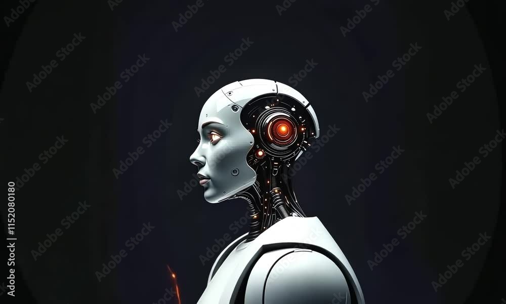 portrait of a robot, robot face in profile, robotics, robotics ...