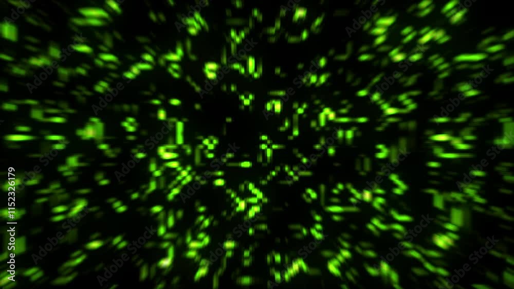 Green 8-bit light speed texture, Digital matrix background, Green ...