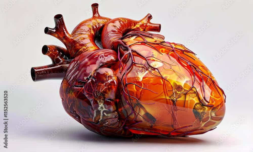 Human heart beating showing the valves. Anatomy science organ. Stock ...