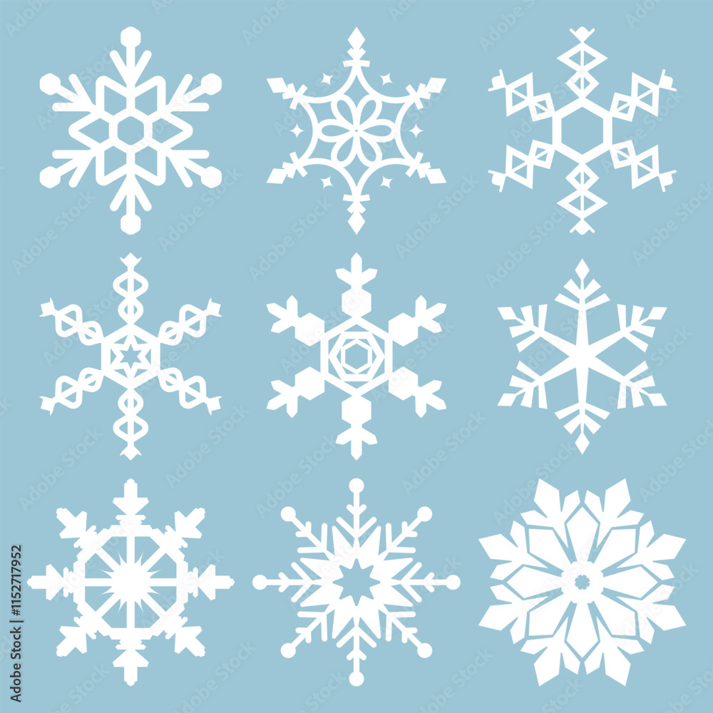 Snowflake icons. Snowflake Vectors. Snowflakes set. Background for ...