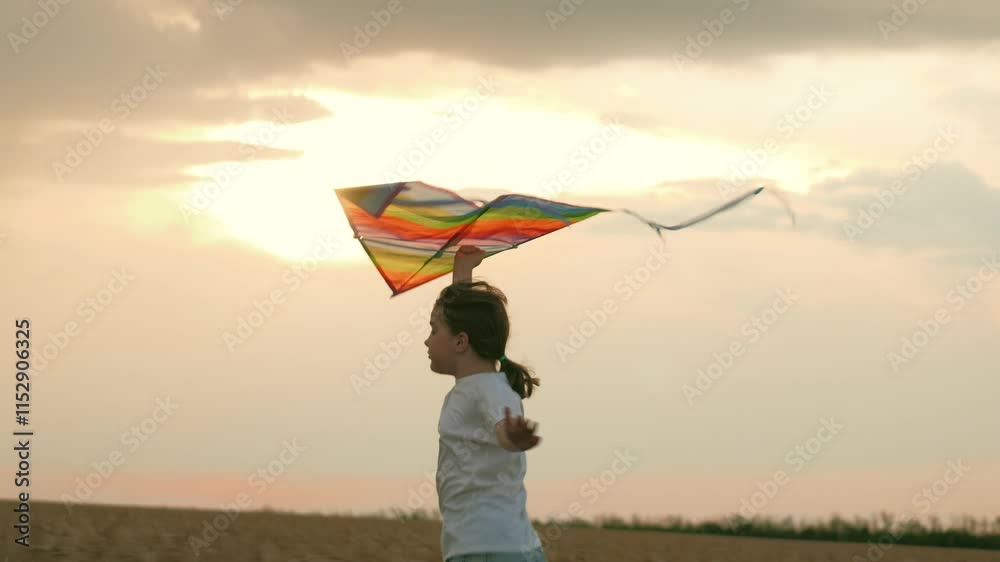 children flight airplane pilot sunset. concepts children running ...