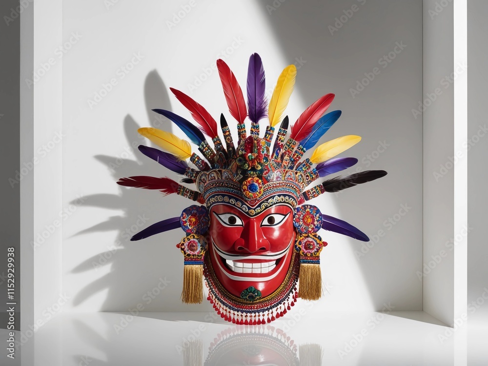 Wallpaper background of traditional face mask with decorations for the ...