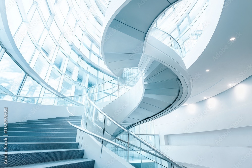 Modern spiral staircase design in a sleek office building innovative ...