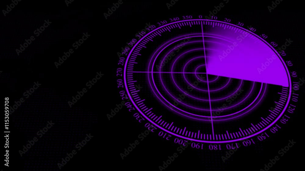 Purple radar screen scanning information on world map animation background. mz_747 Stock Video ...