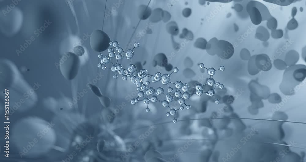 Protoporphyrin IX rotating molecular 3d structure ball-and-stick model ...