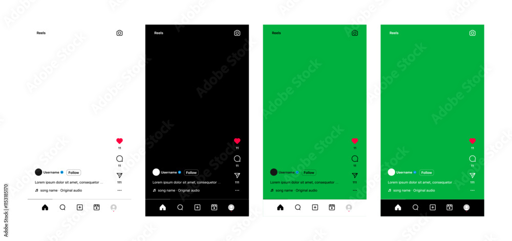 Instagram reels frame mockup template. Instagram reels empty screen ui ...