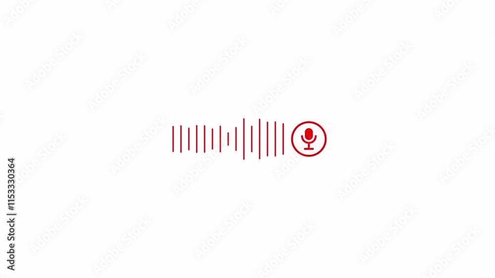 Podcast microphone audio sound waveform animation, Animated sound ...