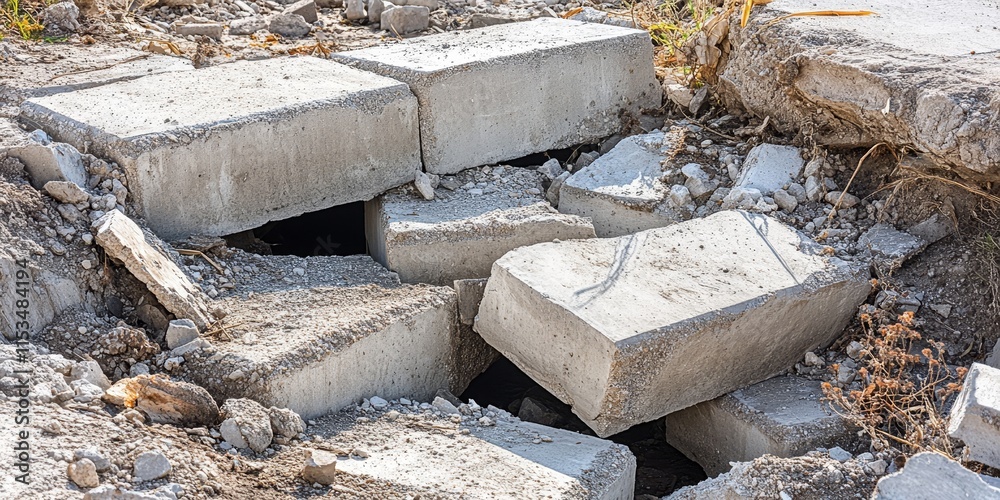 Thumbnail image displaying damaged concrete blocks that are employed to ...