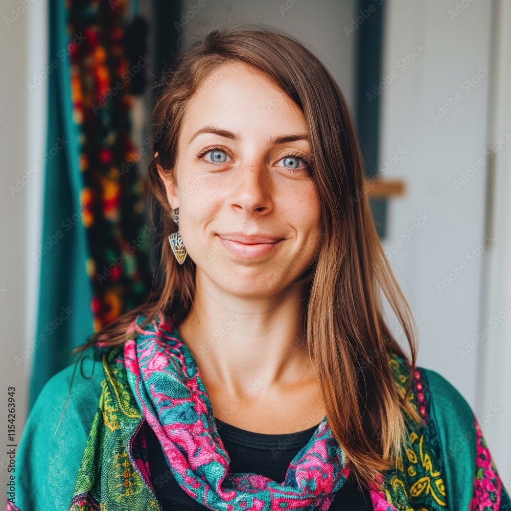 A 37-year-old White woman with bright blue eyes and a warm smile shows ...