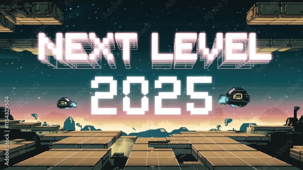 4K Gaming Wallpaper - Next Level 2025, Retro-Futuristic Landscape ...