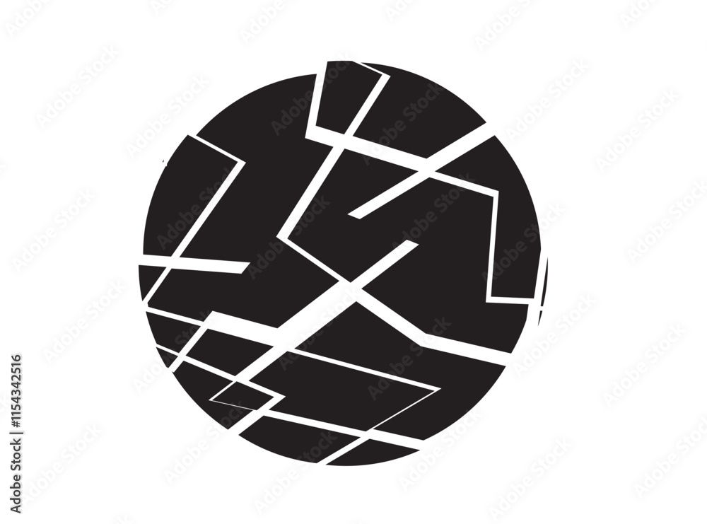 Poster Broken Plate Icon, Ceramic Pieces silhouettes, Smashed Bowl sign ...
