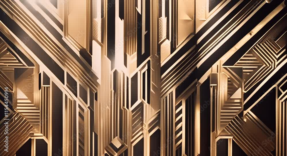 Abstract art deco Great Gatsby 1920s geometric architecture background ...