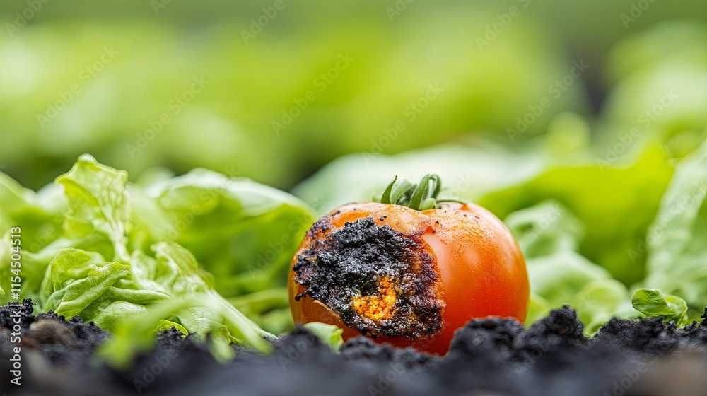 Close-up Fresh Vegetables with Rotten Tomato Highlighting Food ...
