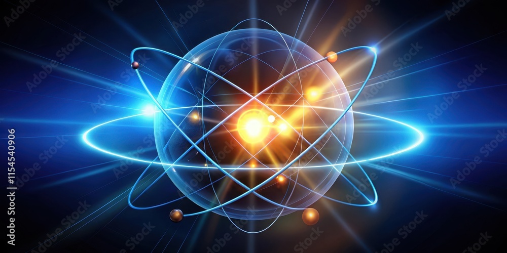 Atomic electrons spinning around the nucleus in a baground , atomic ...