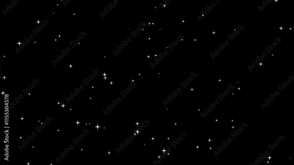 Looping shinny stars animation on black background, Cosmic starry sky ...