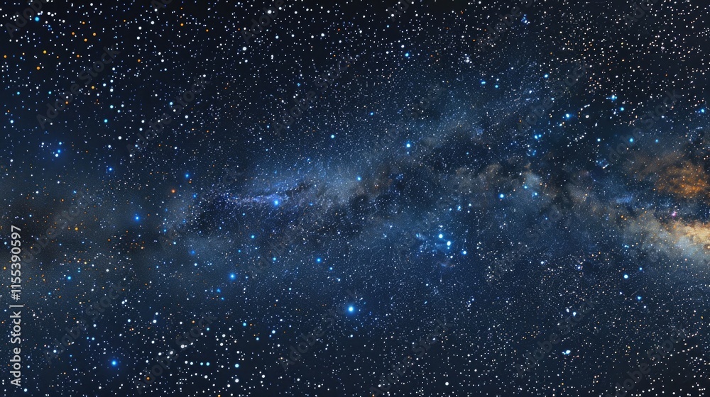 An ultrarealistic depiction of a starry night sky, with thousands of ...